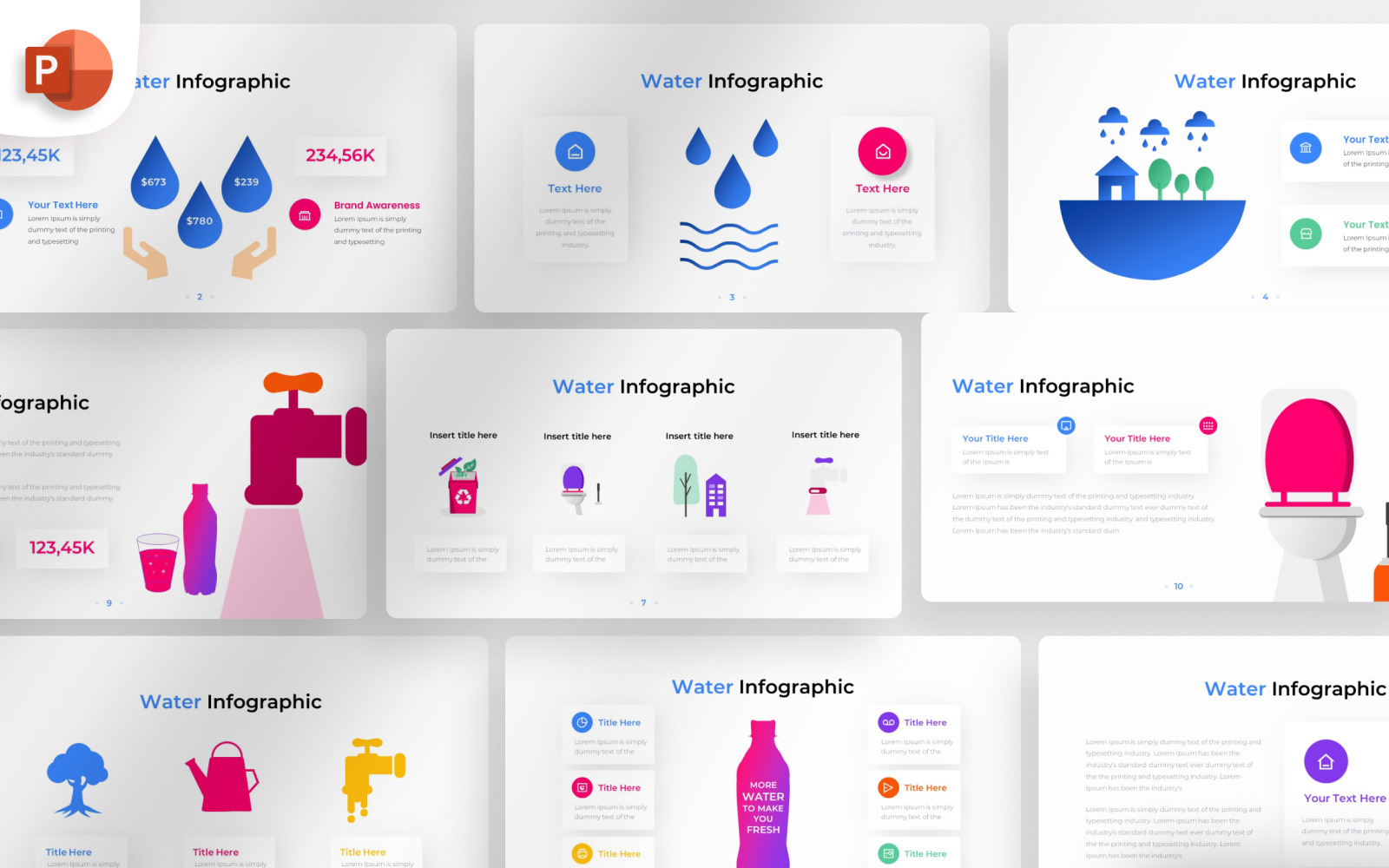 Water PowerPoint Infographic Template - TemplateMonster