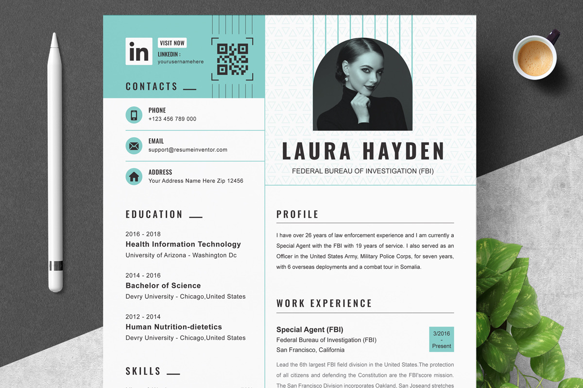 Modern Resume Template and Format #374649 - TemplateMonster