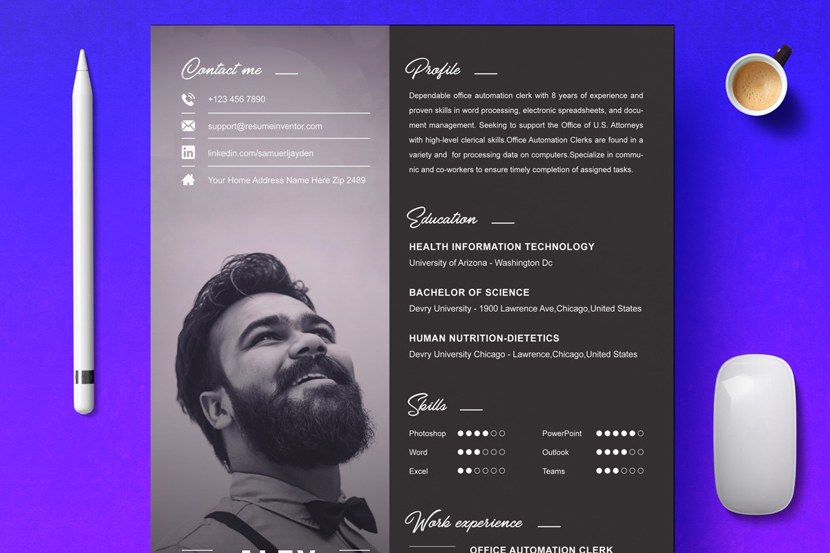 Modern Resume Template Design Layout - TemplateMonster