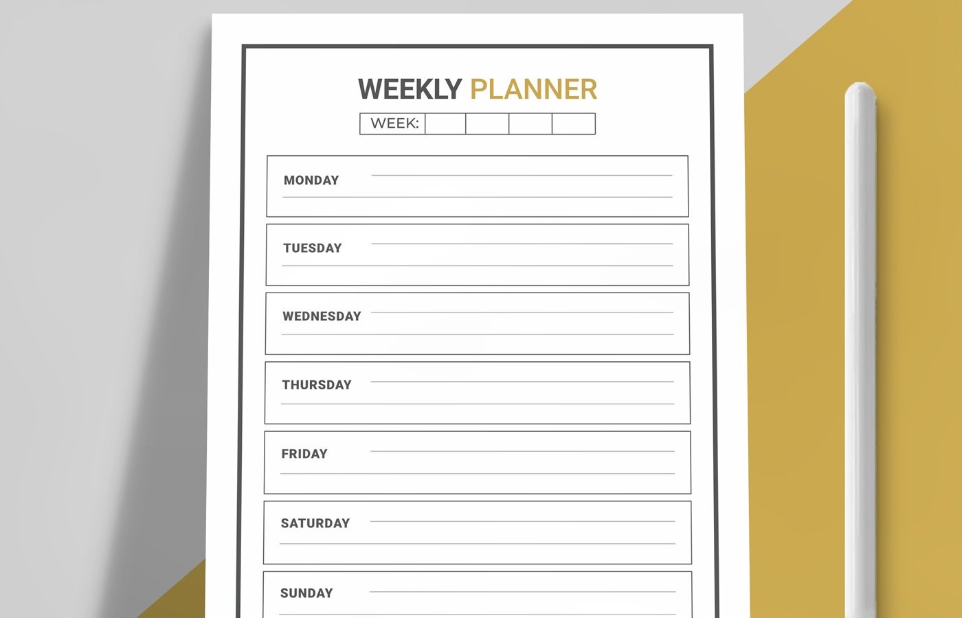 Printable Weekly Planner template layout - TemplateMonster