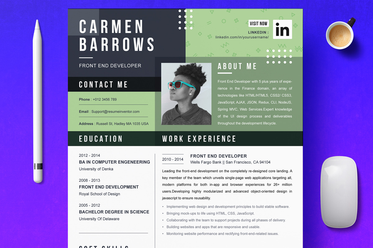 Professional Resume CV InDesign Template - TemplateMonster