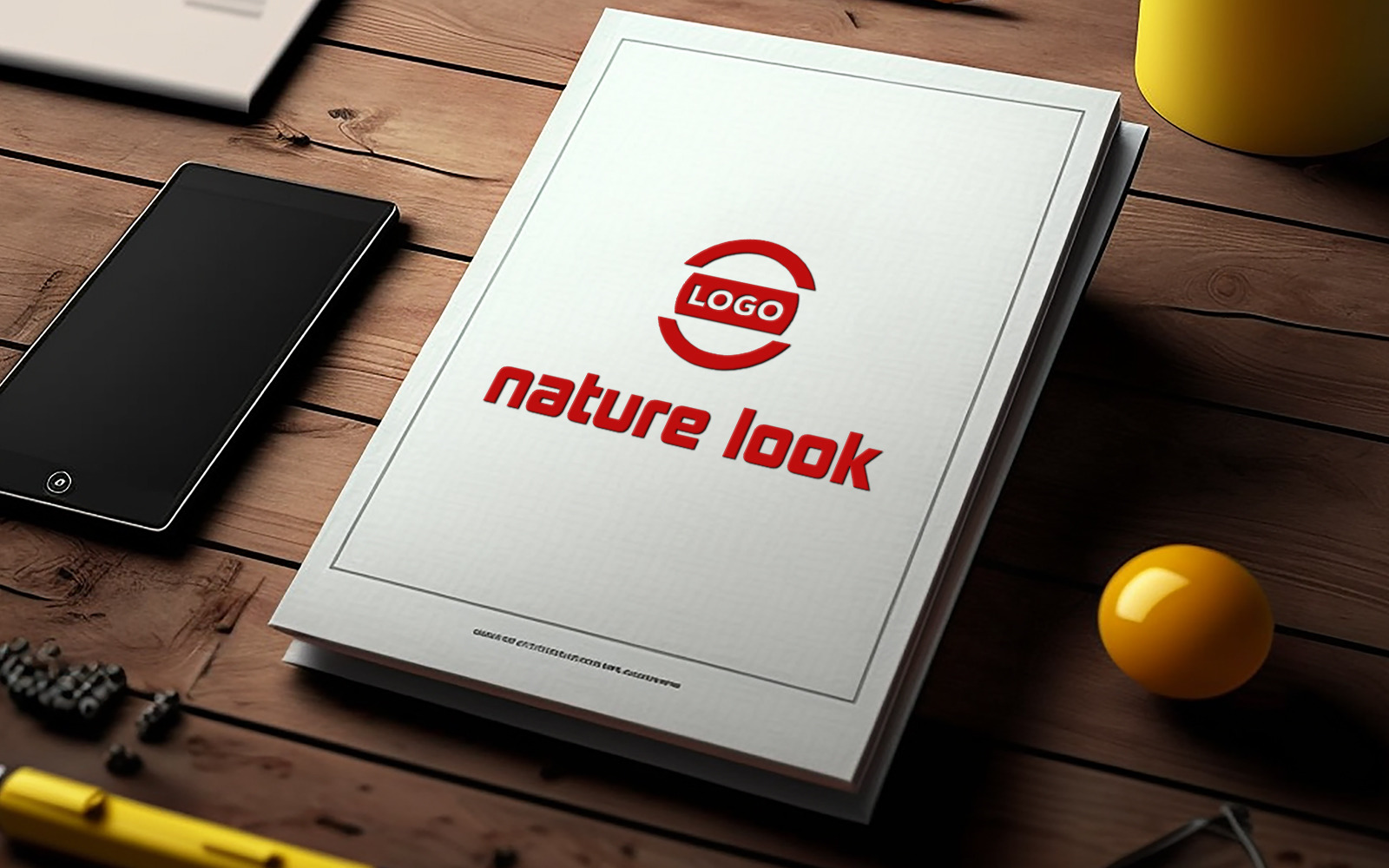 Notepad Logo Mockup Design Template #375501 - TemplateMonster