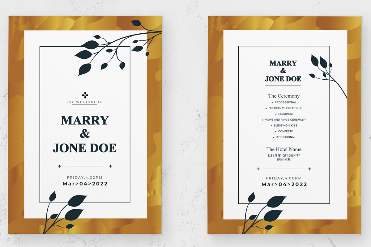 Wedding Invitation Card Layout Templates - TemplateMonster