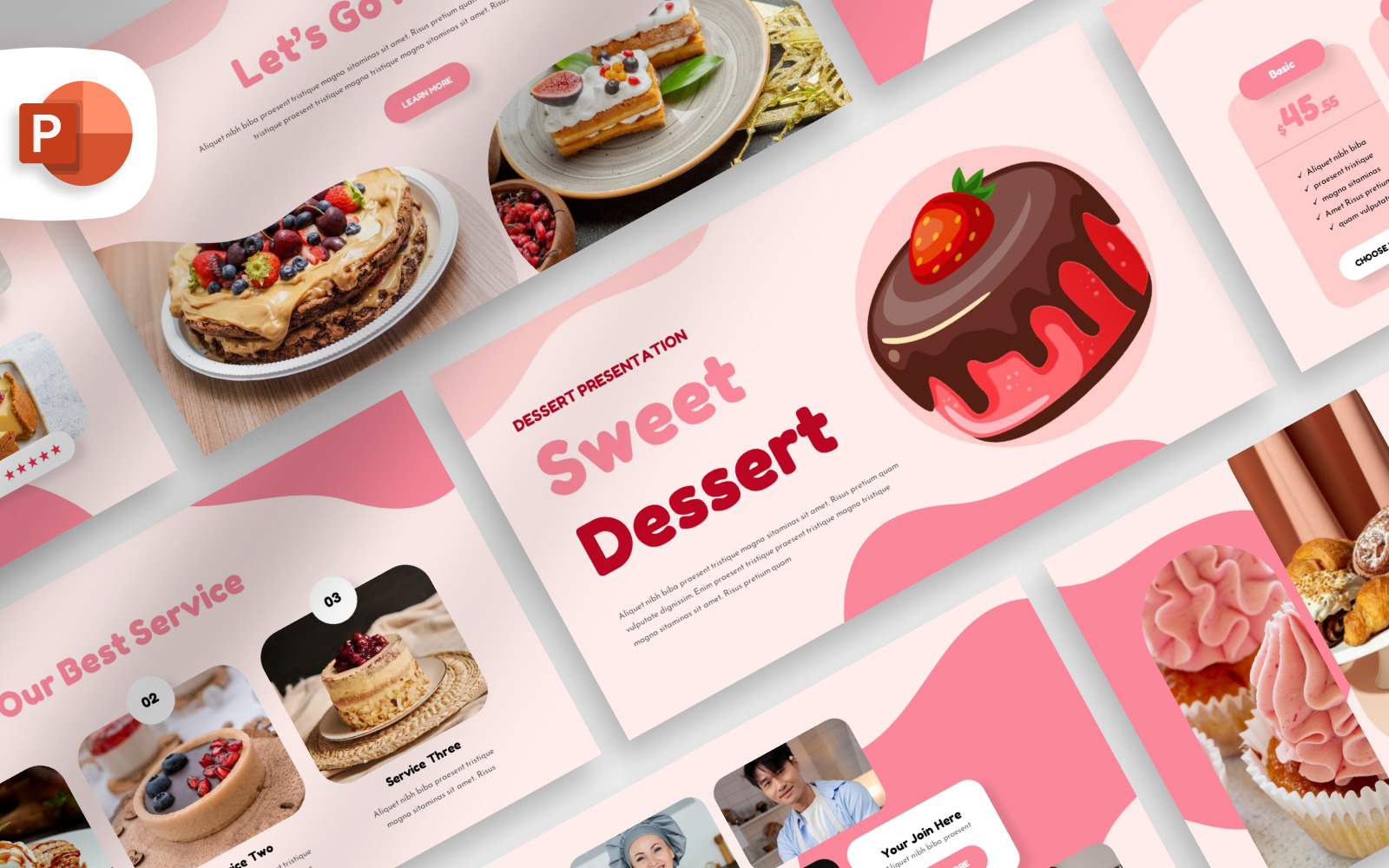 Sweet Dessert PowerPoint Template #376017 - TemplateMonster