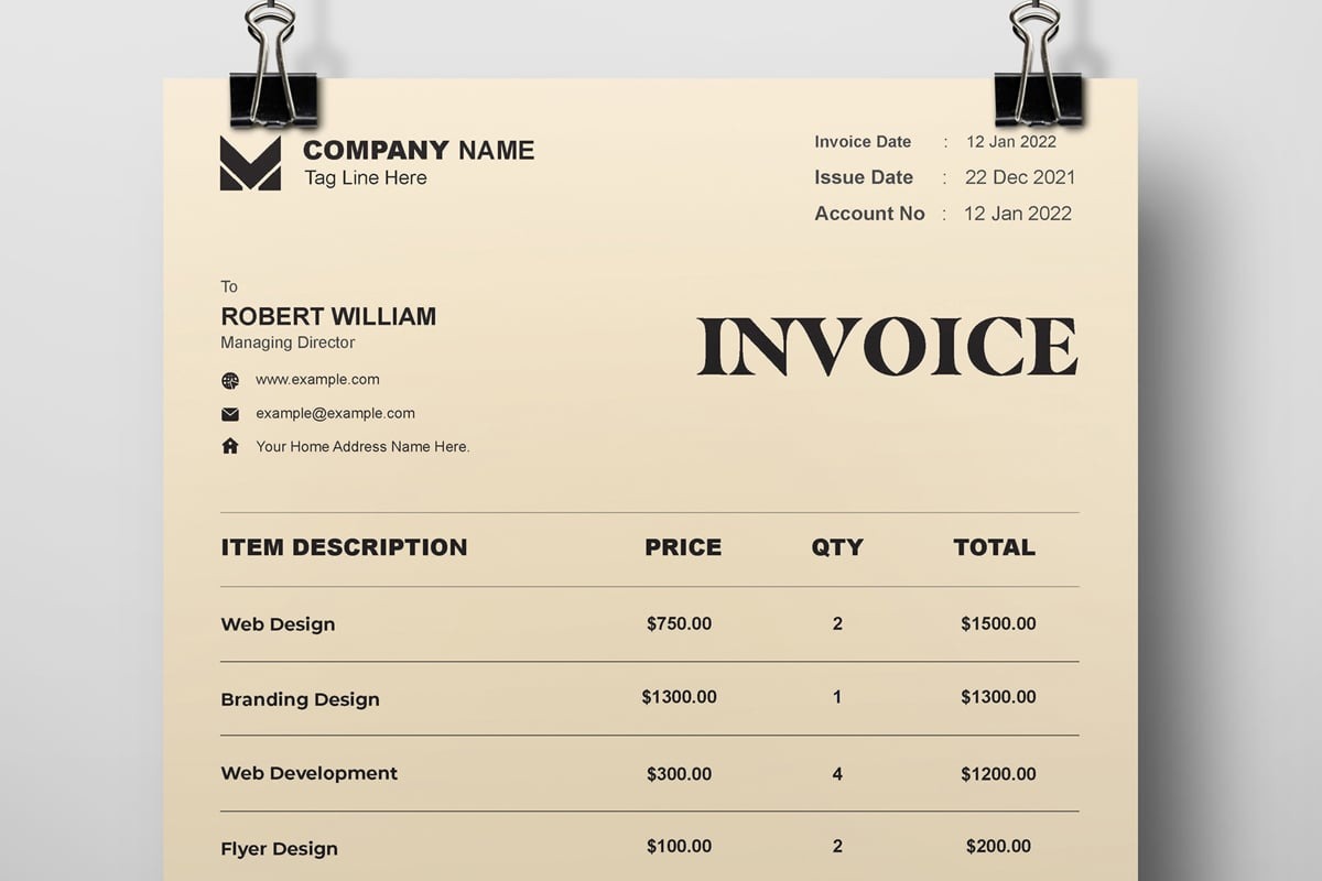 Professional Invoice Templates #376601 - TemplateMonster