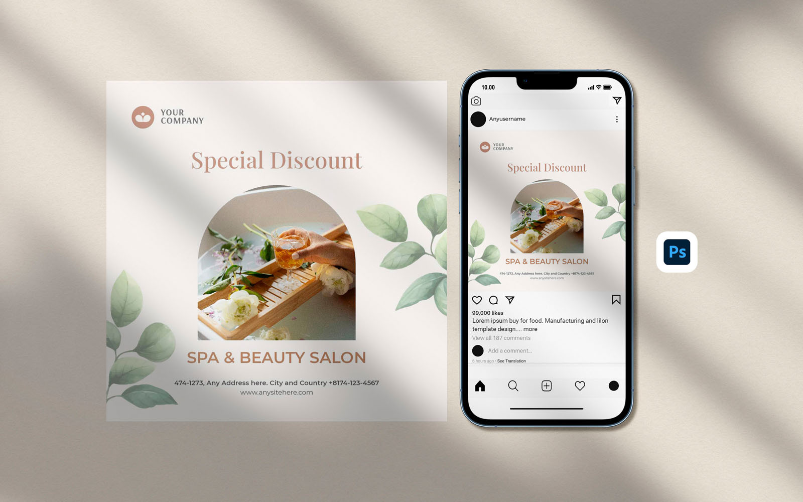 Spa Special Instagram Post Template #377065 - TemplateMonster
