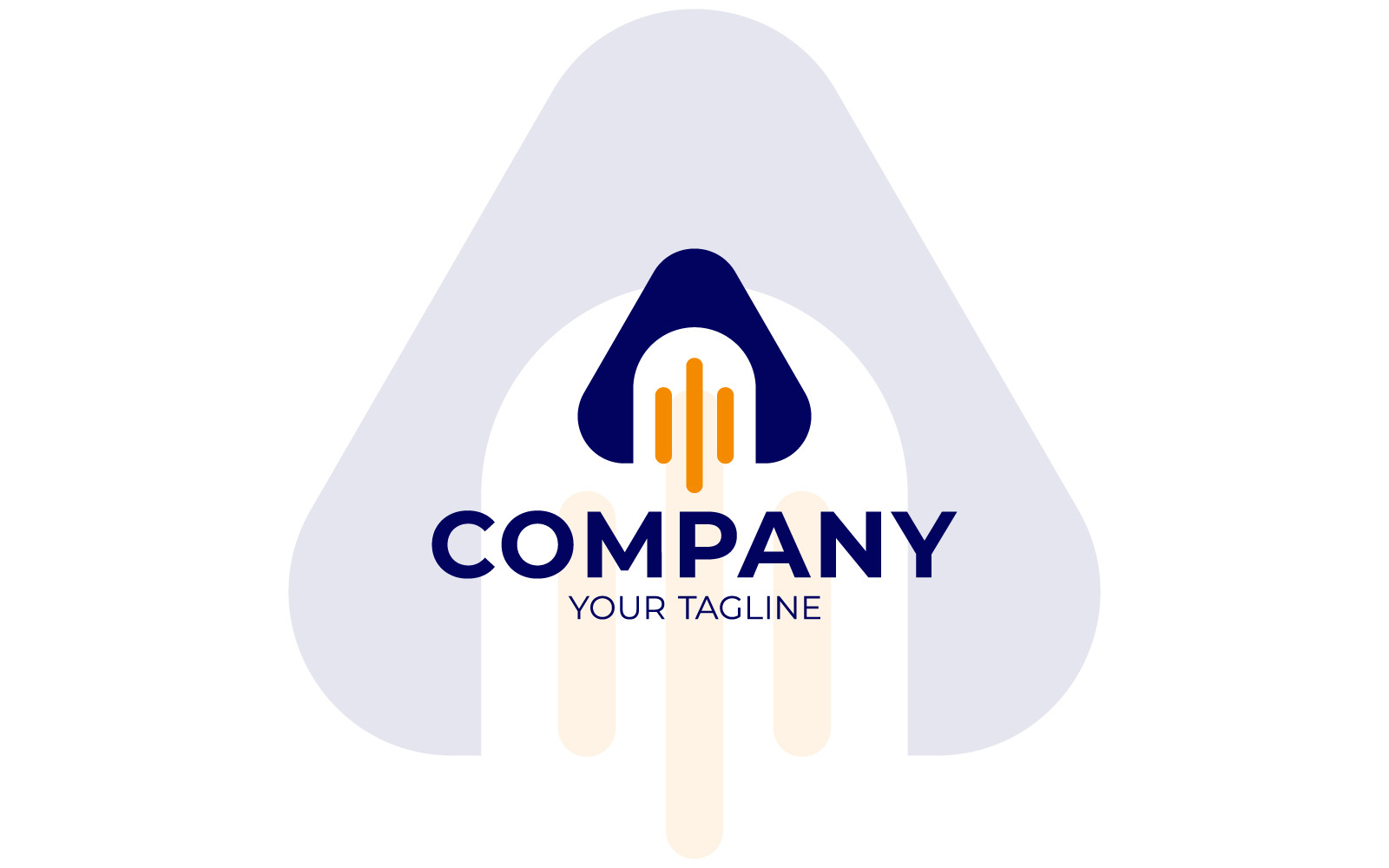 Letter A audio and sound logo with headphone