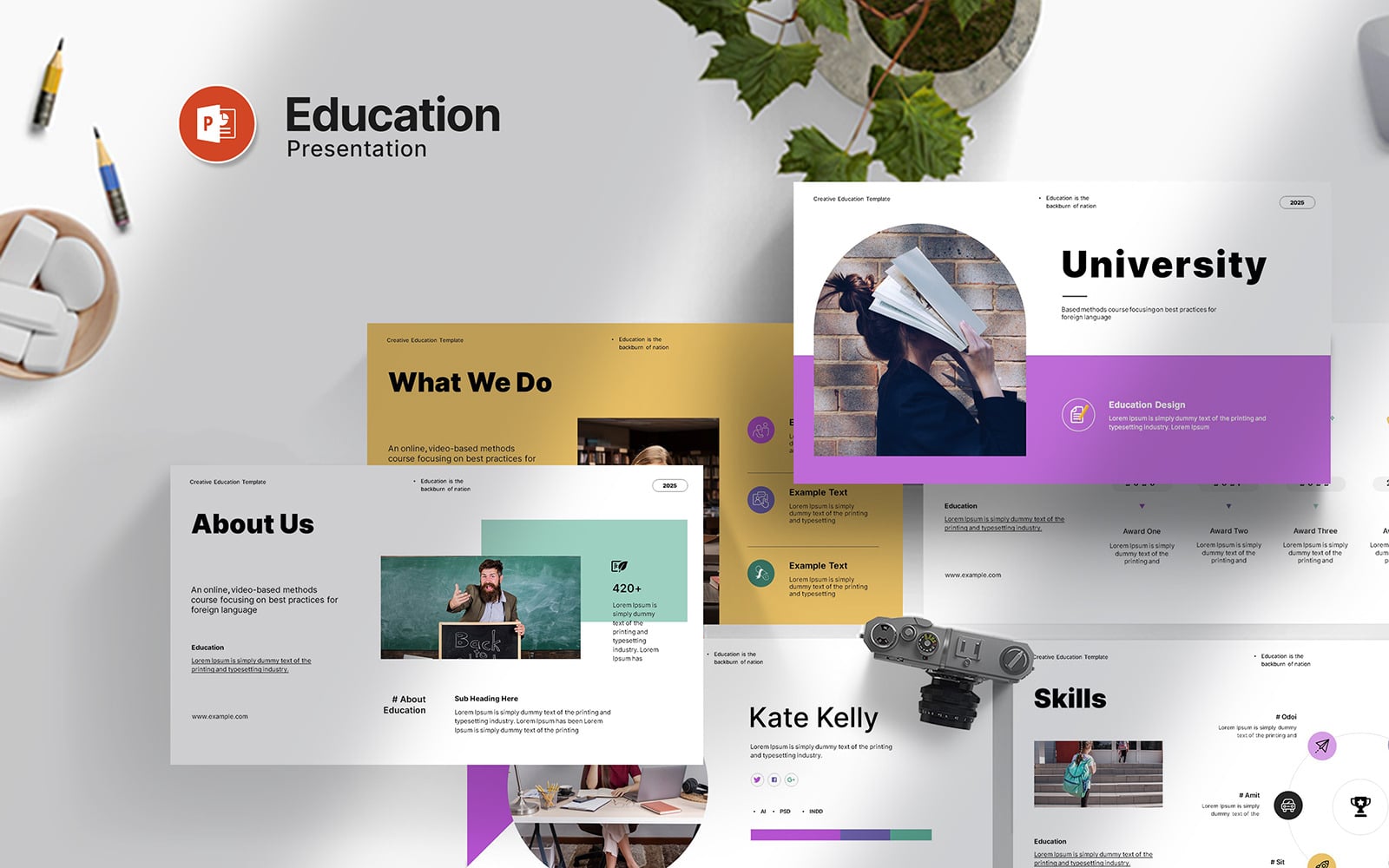 Education Digital Presentation Template - TemplateMonster