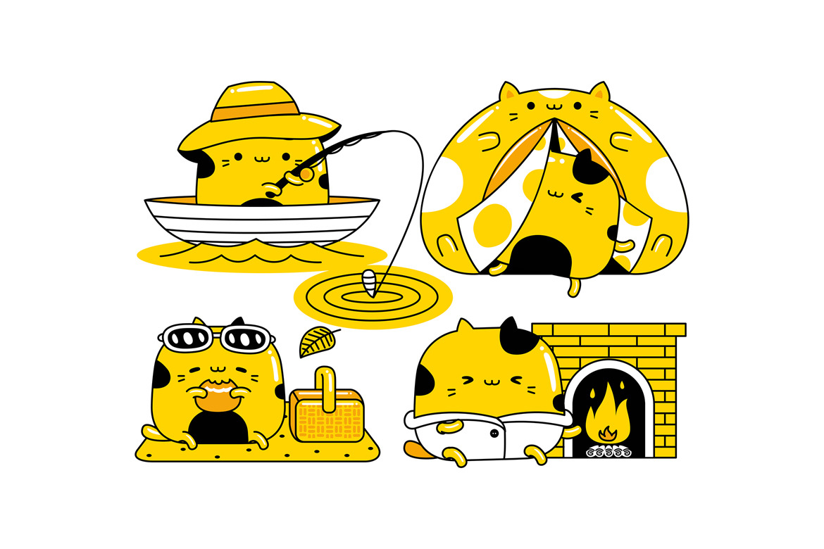 Cute Cat Character Pack #16 #377615 - TemplateMonster