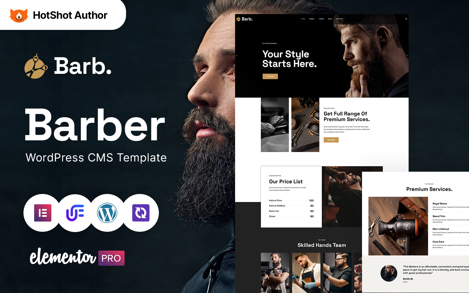Barb - Barber Shop Modern WordPress Theme - TemplateMonster