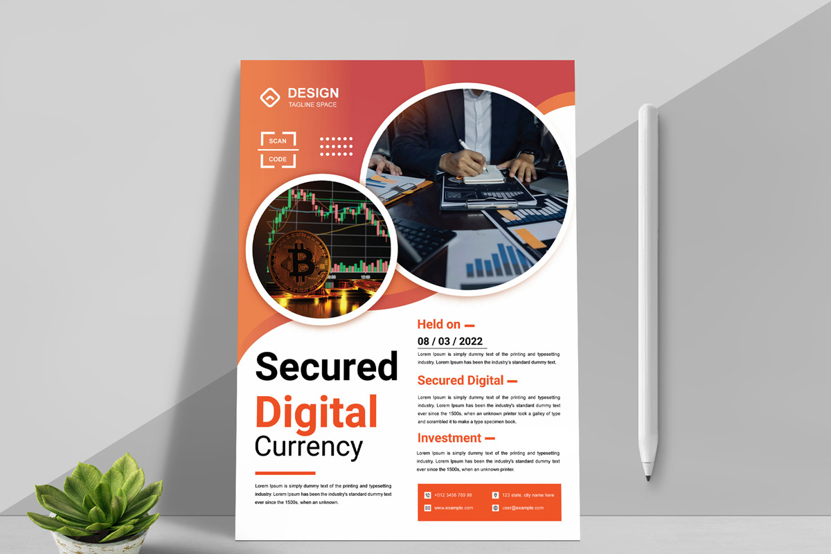Financial Crypto Flyer Template #379247 - TemplateMonster