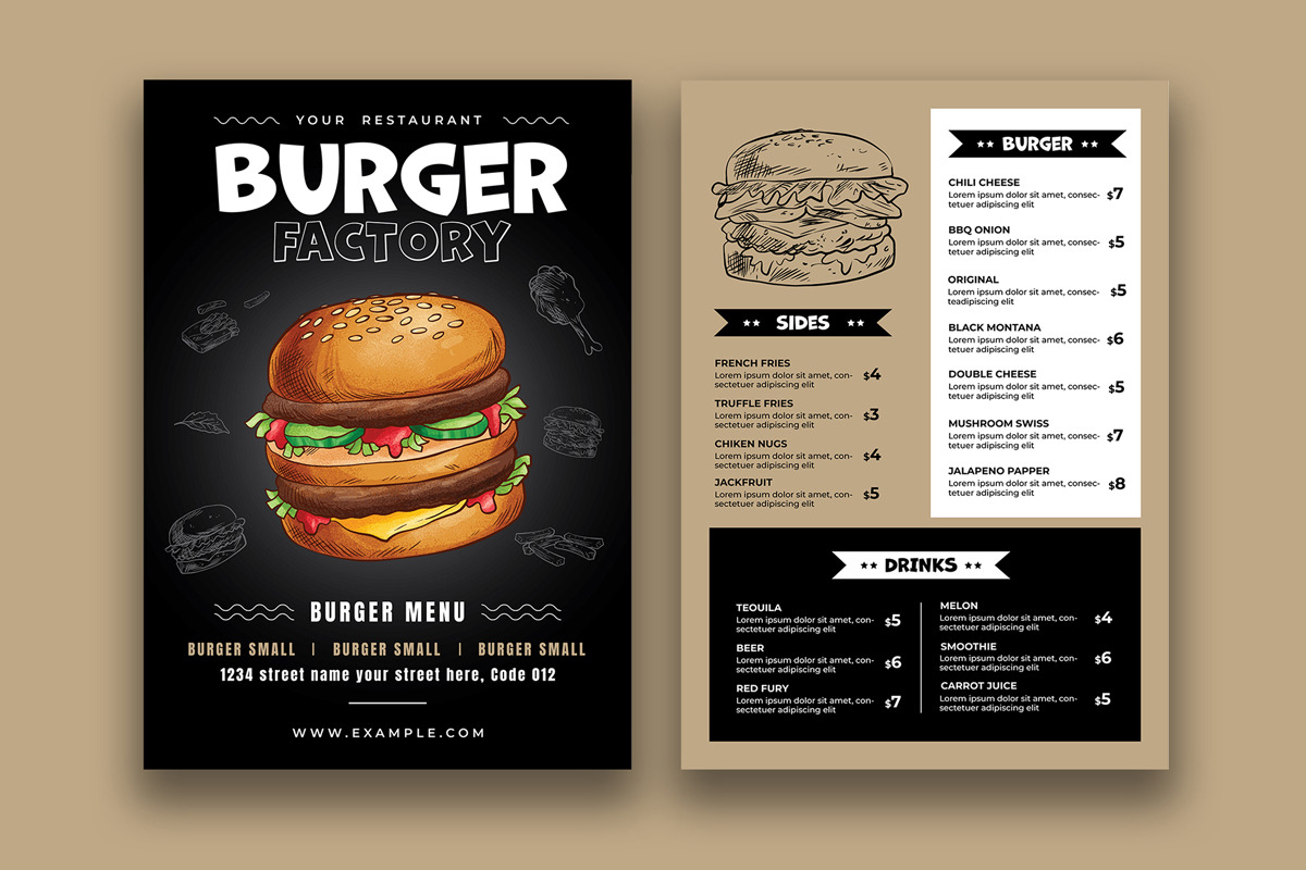 Burger Menu Template Layout #379760 - TemplateMonster