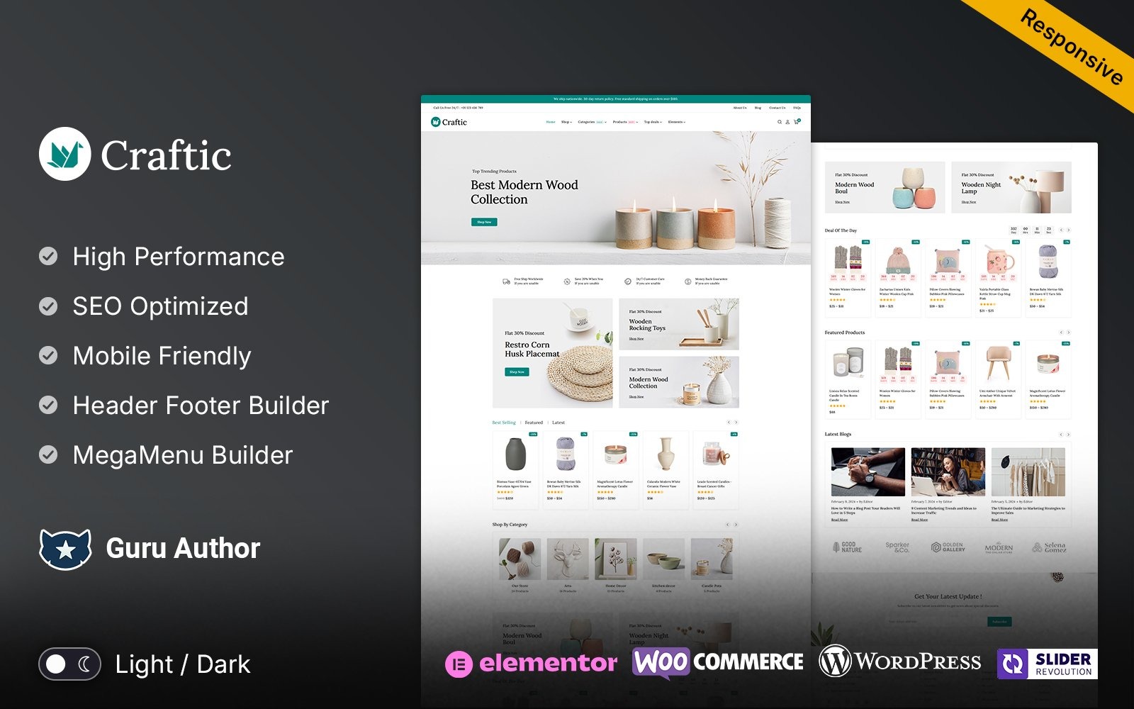 Craftic – Art and Crafts Elementor WooCommerce Store