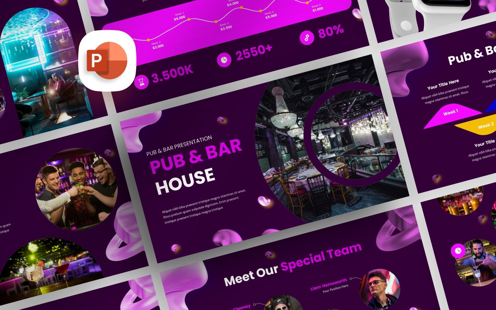 Pub and Bar PowerPoint Template #379899 - TemplateMonster