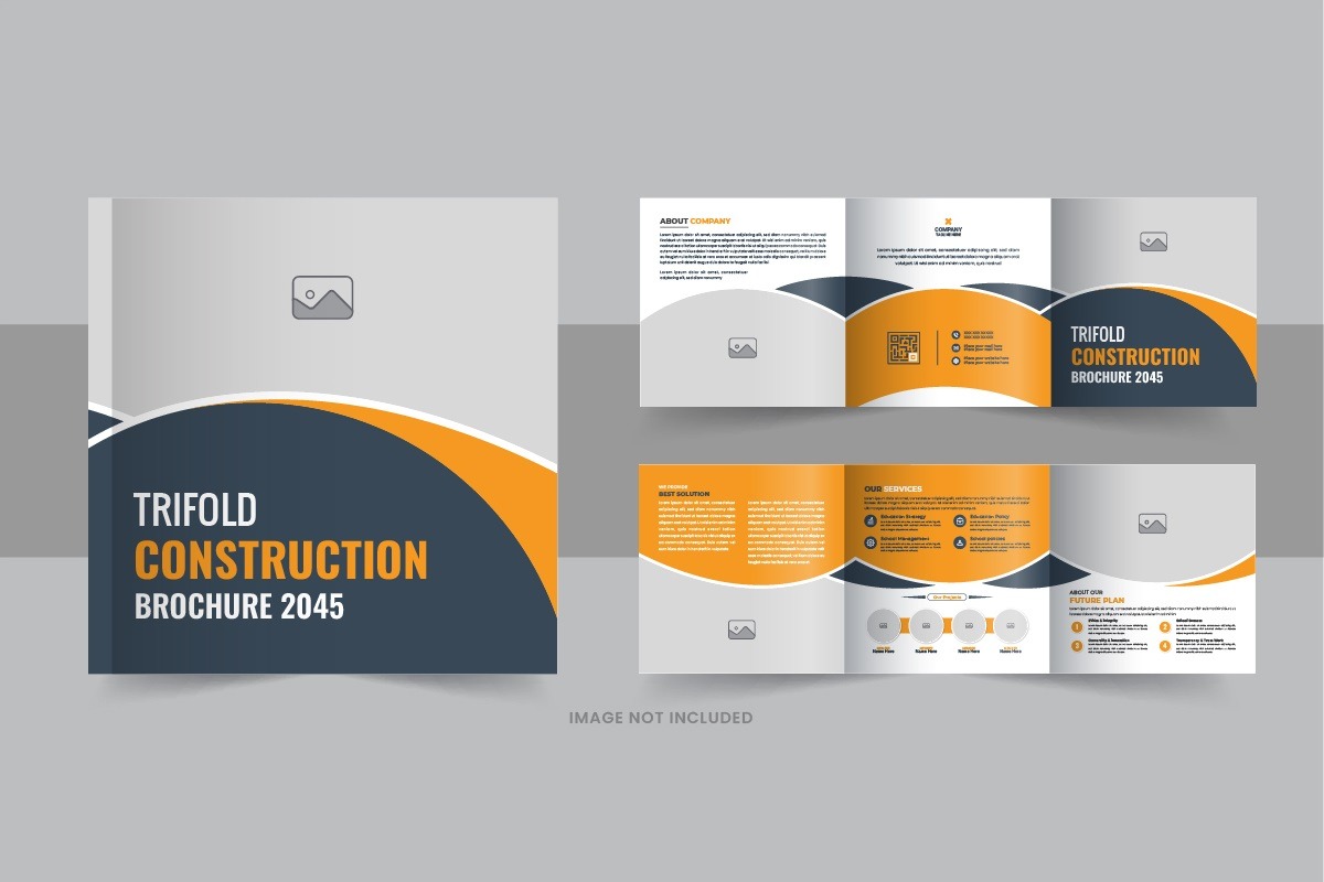 Construction and renovation square trifold brochure
