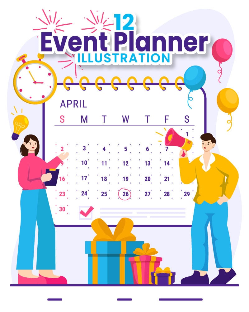 12 Event Planner Illustration #381363 - TemplateMonster