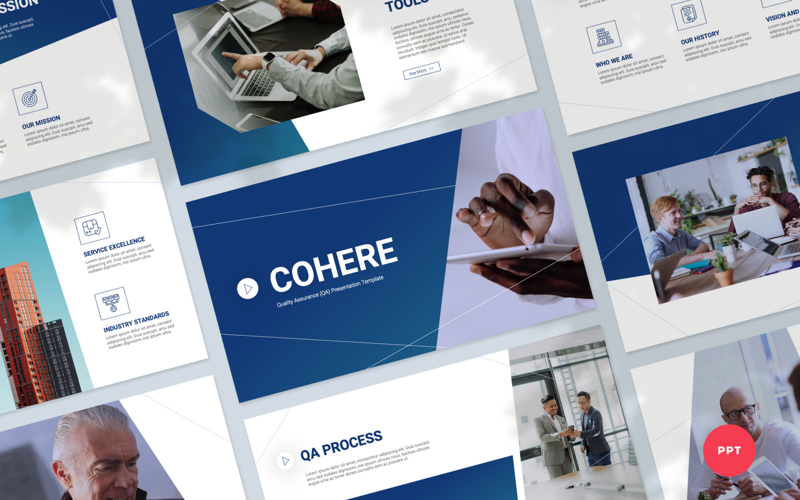 Cohere - Plantilla de presentación de PowerPoint sobre control de calidad
