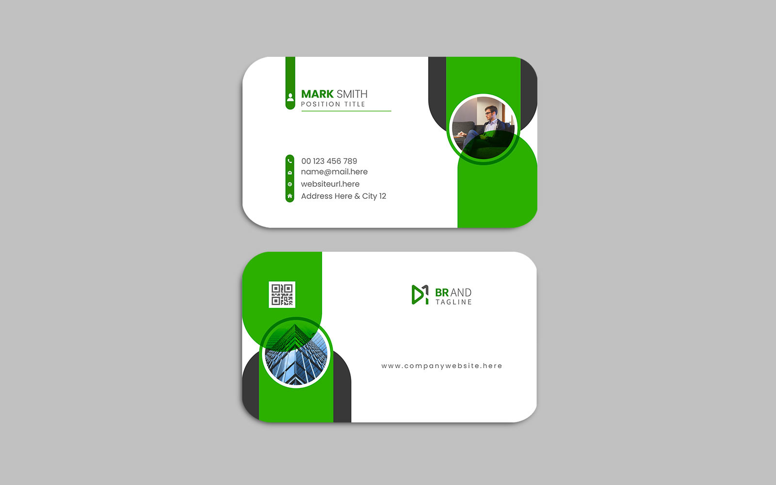 Clean and modern name card template design - TemplateMonster