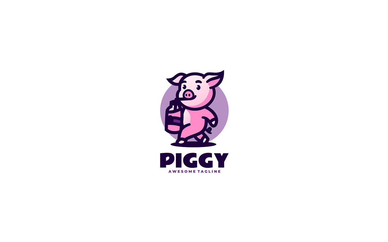 Piggy Simple Mascot Logo Design 1 #382763 - TemplateMonster