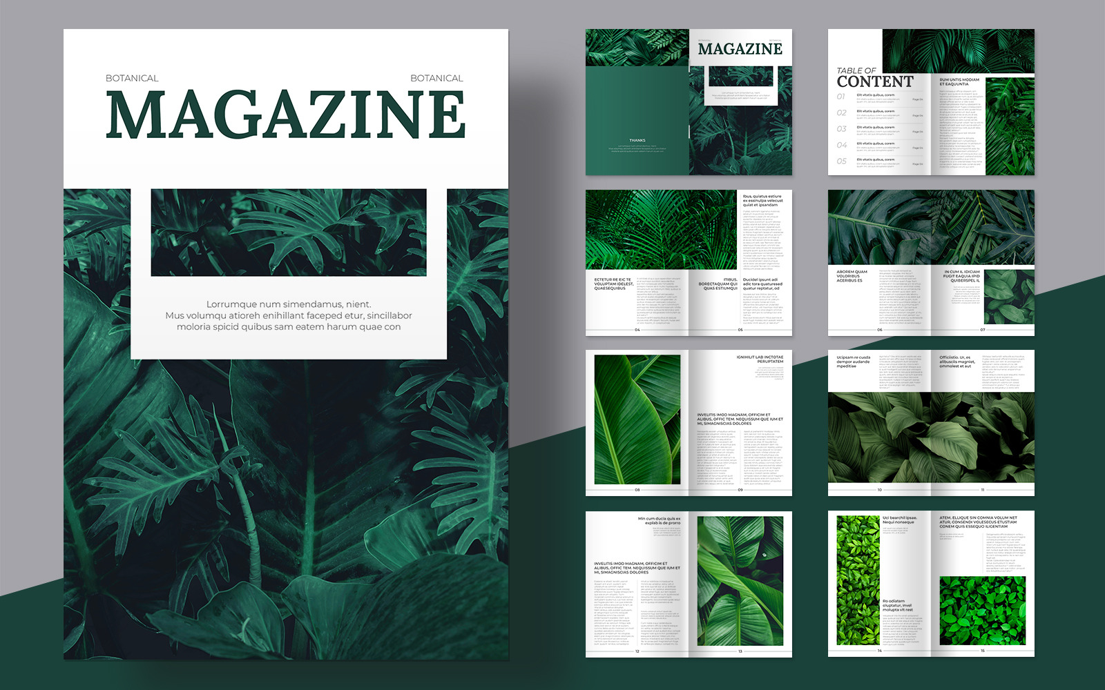 Green Color Nature Magazine Template - TemplateMonster
