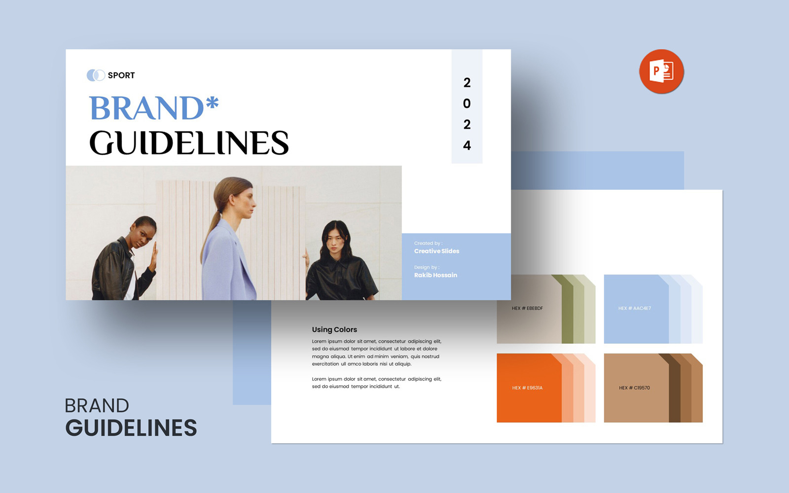 Brand Guidelines Guide PowerPoint Template - TemplateMonster
