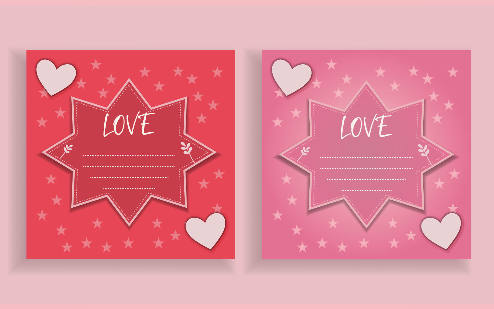 Set of cute love cards vector illustration - TemplateMonster