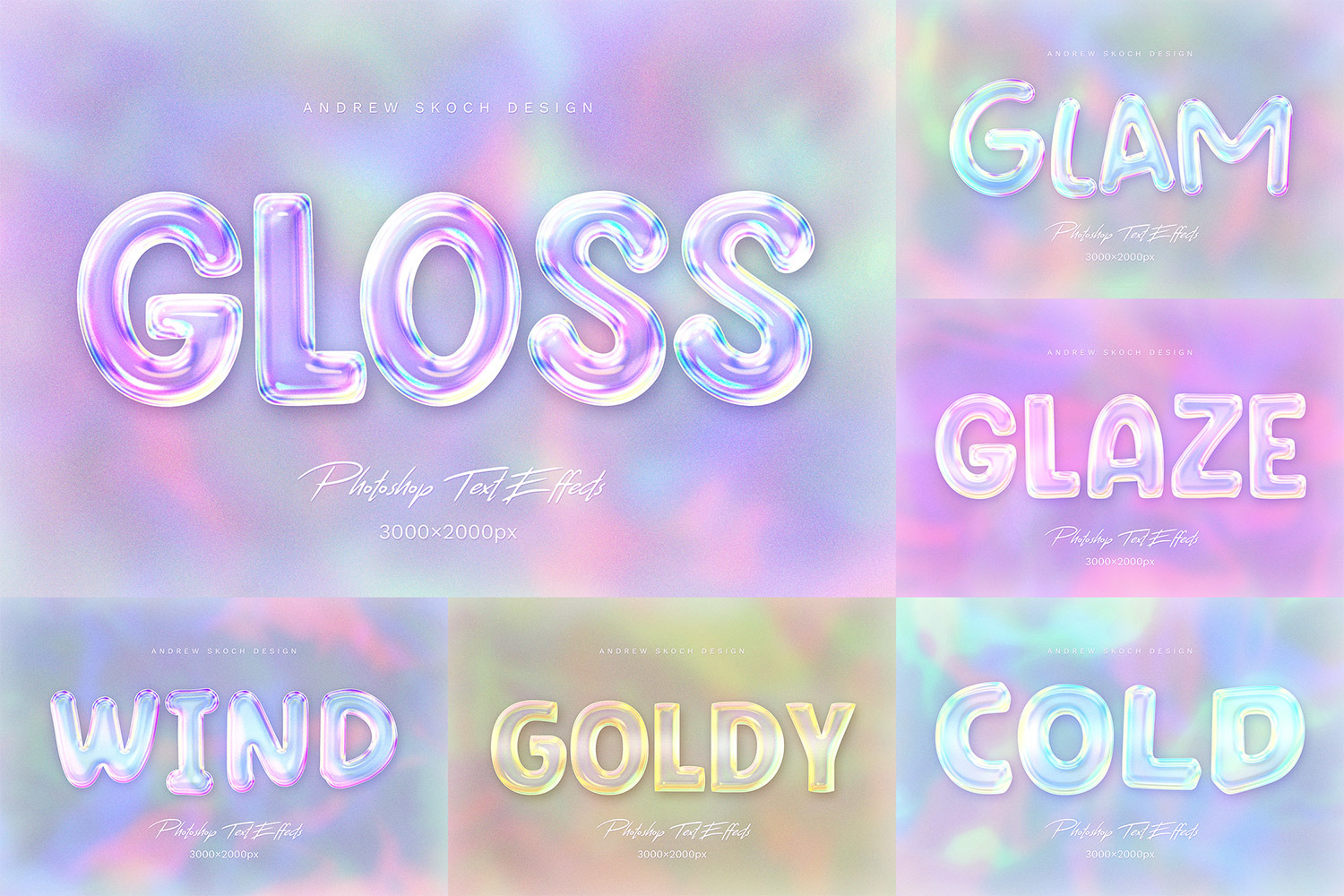 Glossy Text Effects - 6 Photoshop Templates - TemplateMonster