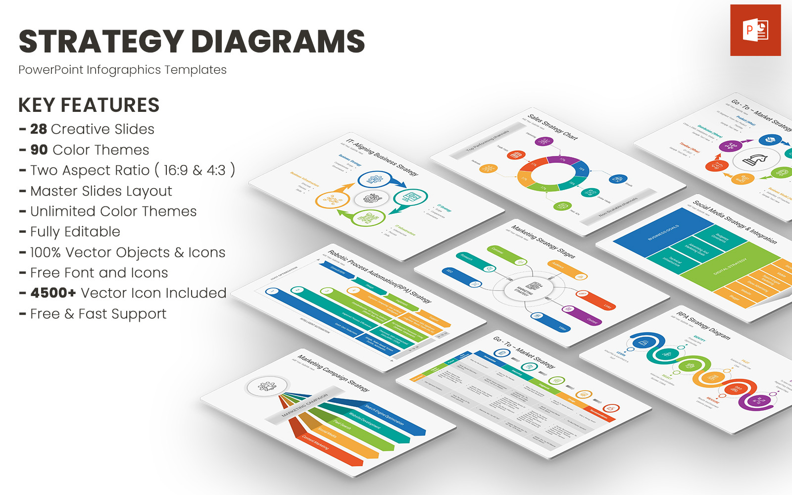Strategy Diagrams PowerPoint Templates - TemplateMonster