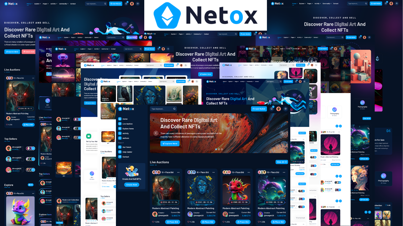 Netox - NFT Marketplace HTML5 Template - TemplateMonster