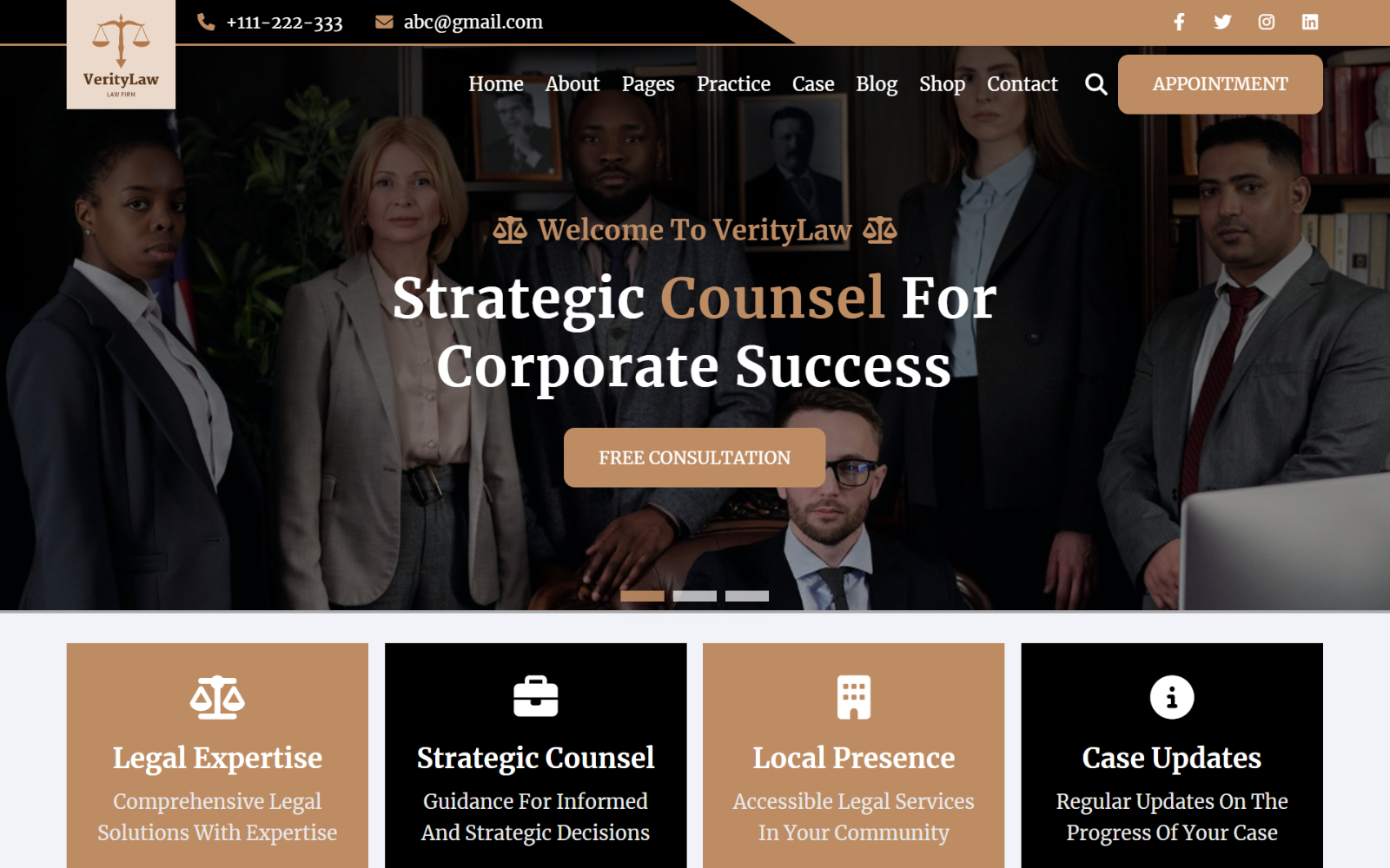 VerityLaw - Law Firm and Lawyer HTML5 Website Template