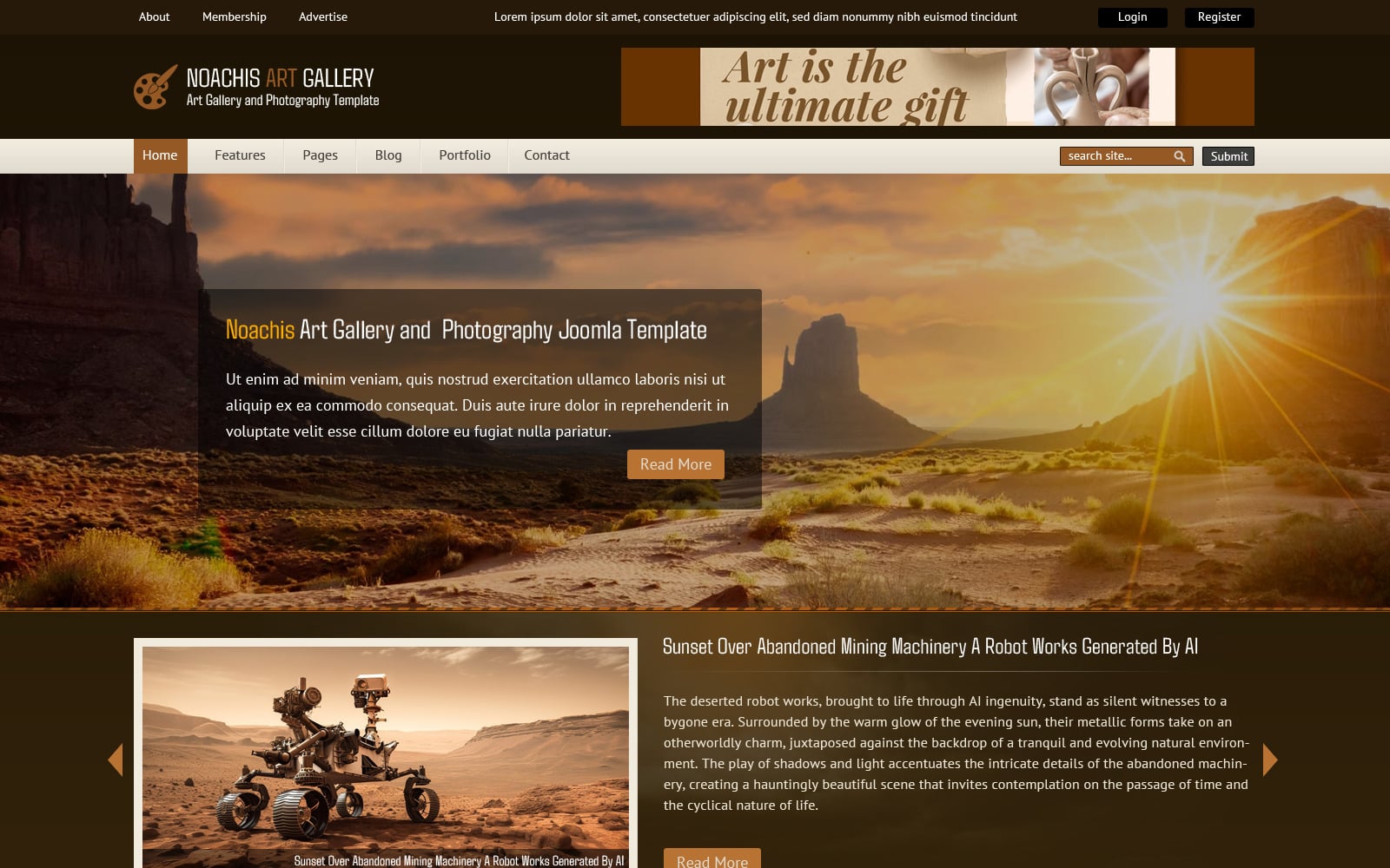 Noachis Art Gallery and Photography Free PSD Template