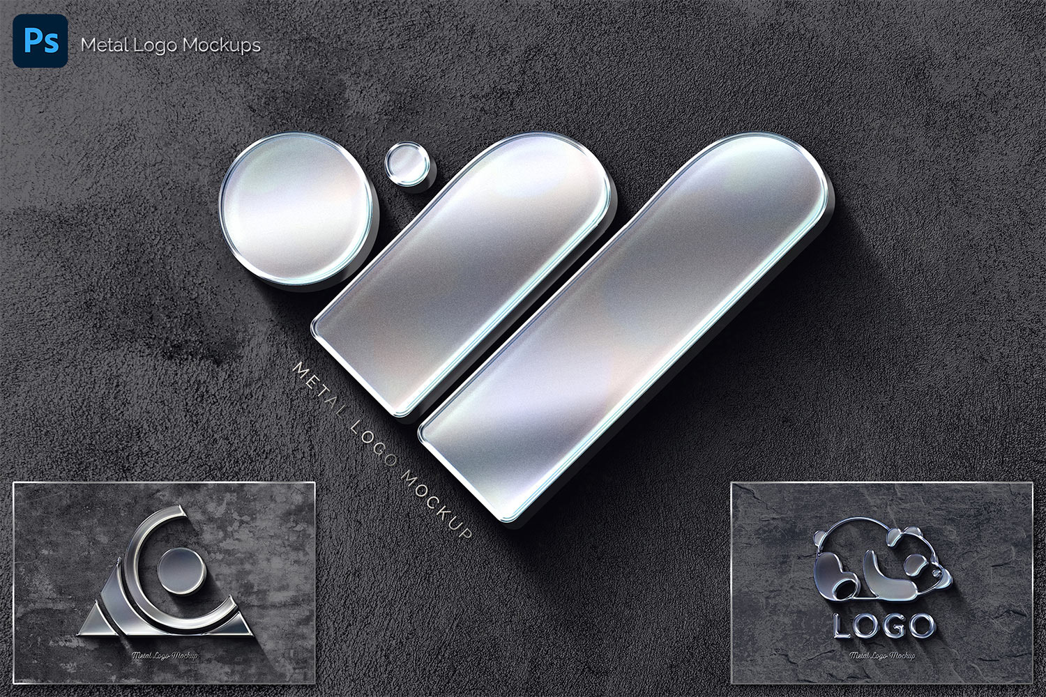 Metal Logo Mockups - 3 Photoshop Templates - TemplateMonster