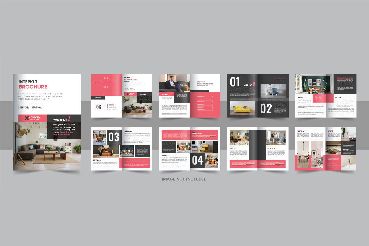 Modern Interior Design Brochure, Interior Brochure template design