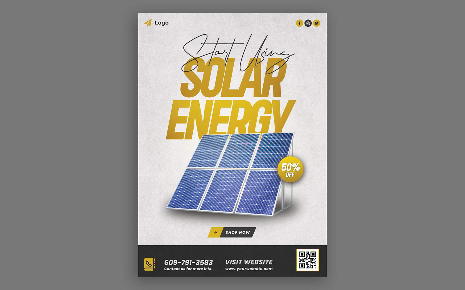 Solar Energy Sale Promotion Flyer Template - TemplateMonster