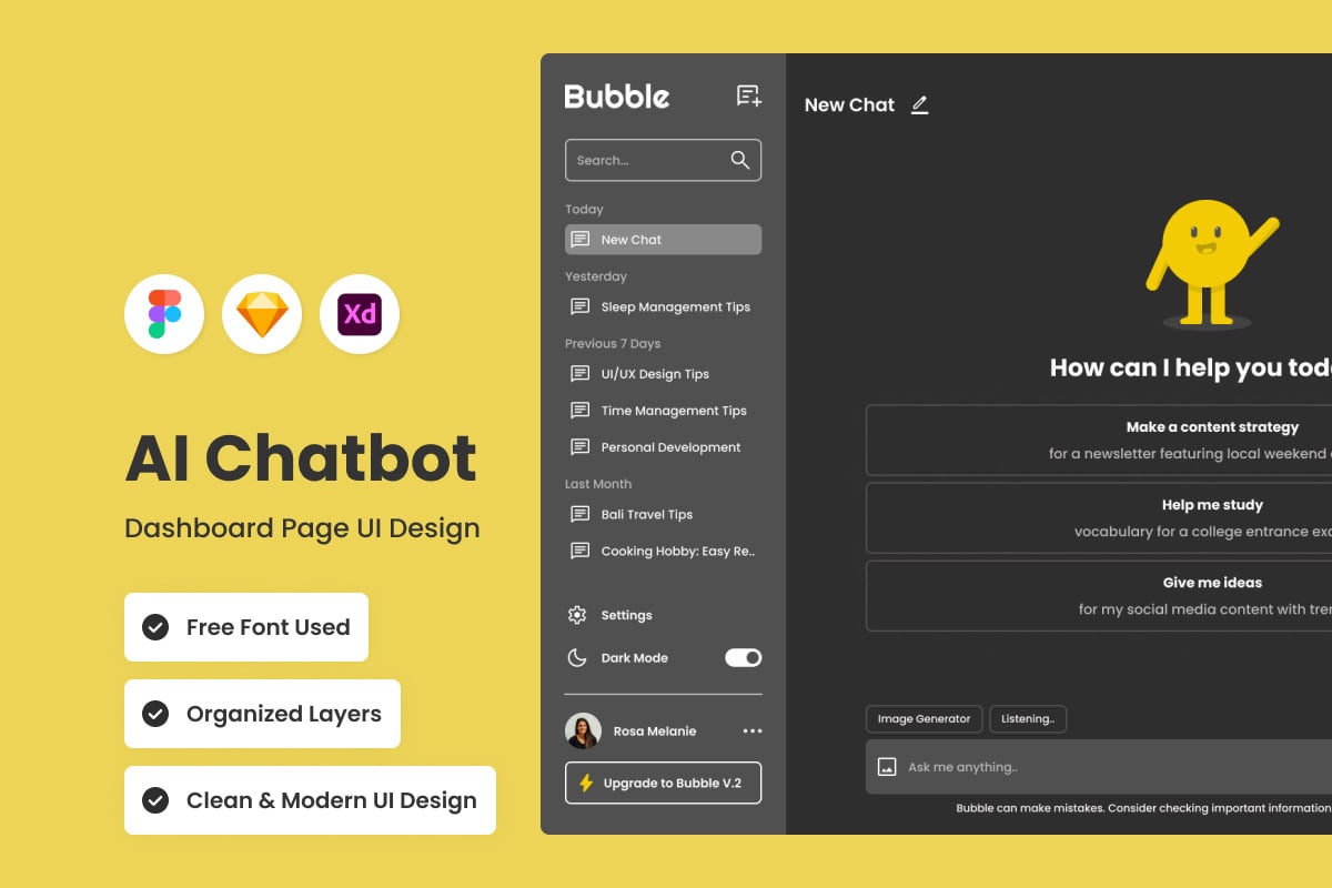 Bubble - AI Chatbot Dashboard V1 #388569 - TemplateMonster