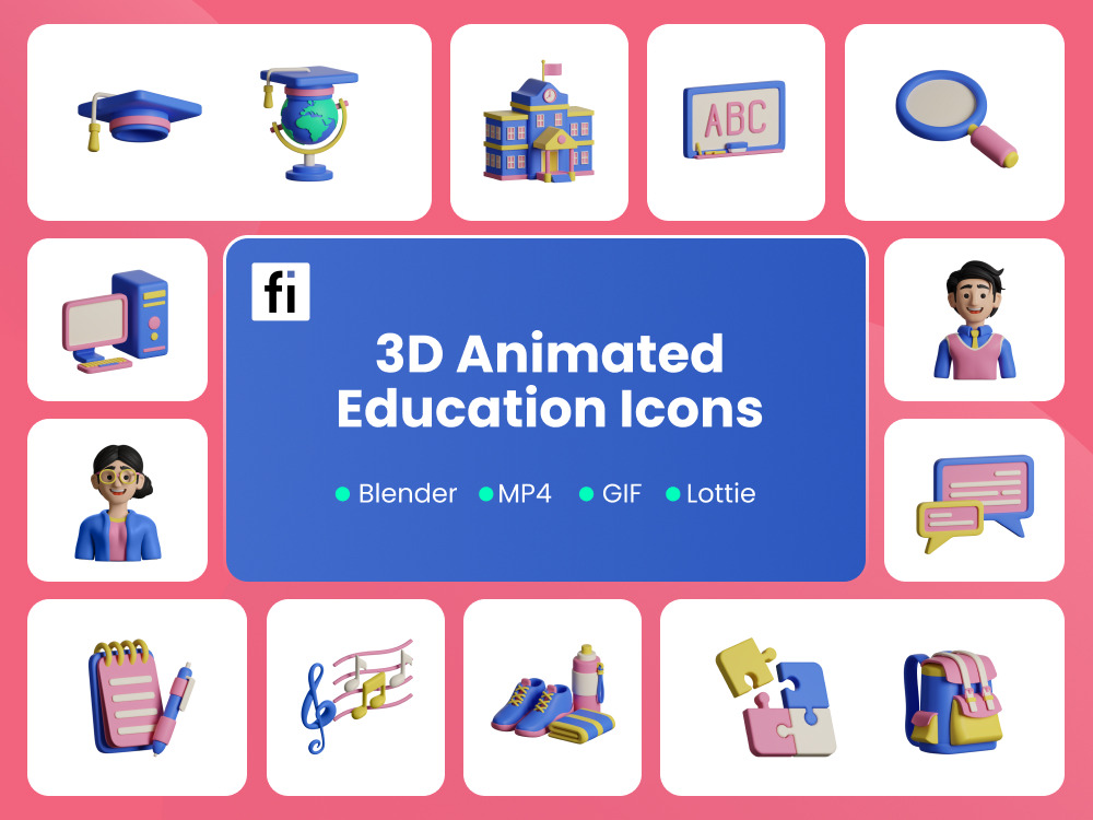 3D Animated Education Illustration #388734 - TemplateMonster