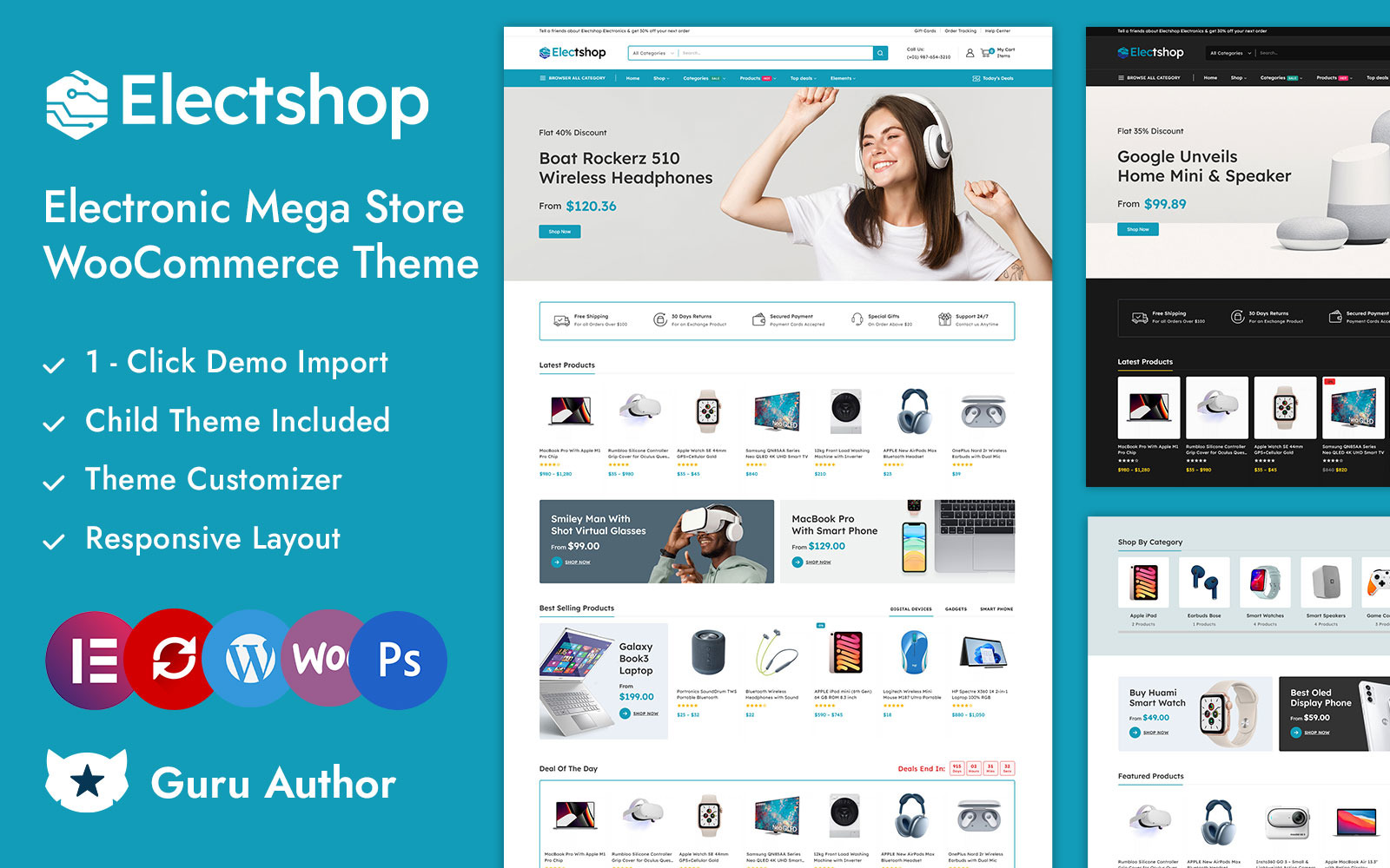 Electshop - Multipurpose Electronics Store Elementor WooCommerce Responsive Theme