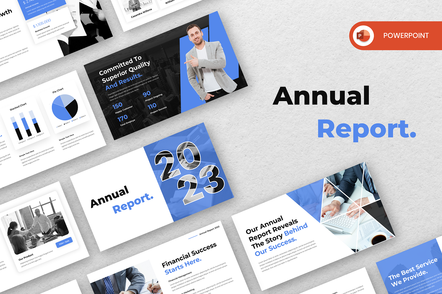 Businesss Annual Report PowerPoint Template - TemplateMonster