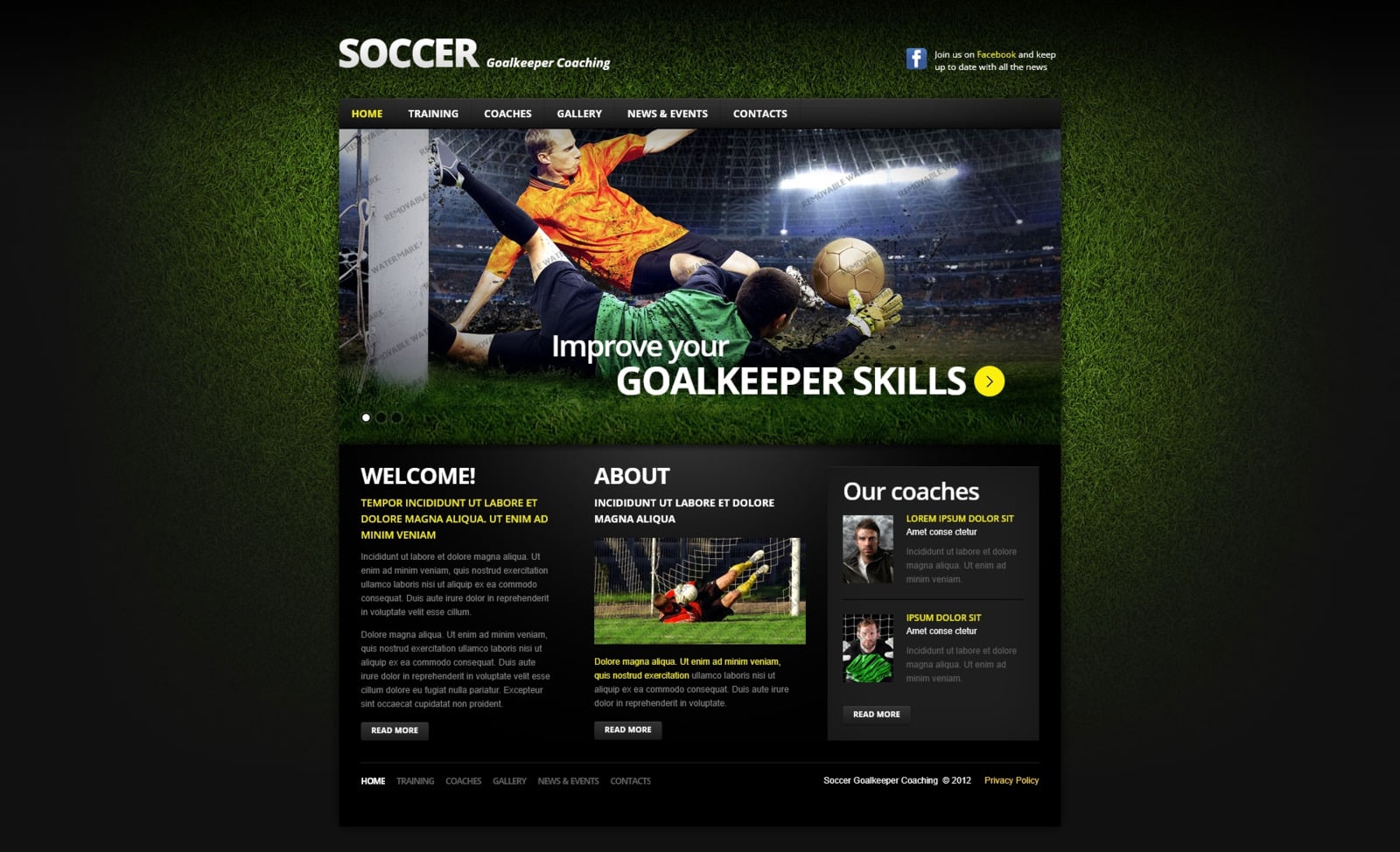 Soccer Responsive Website Template #39454 - TemplateMonster
