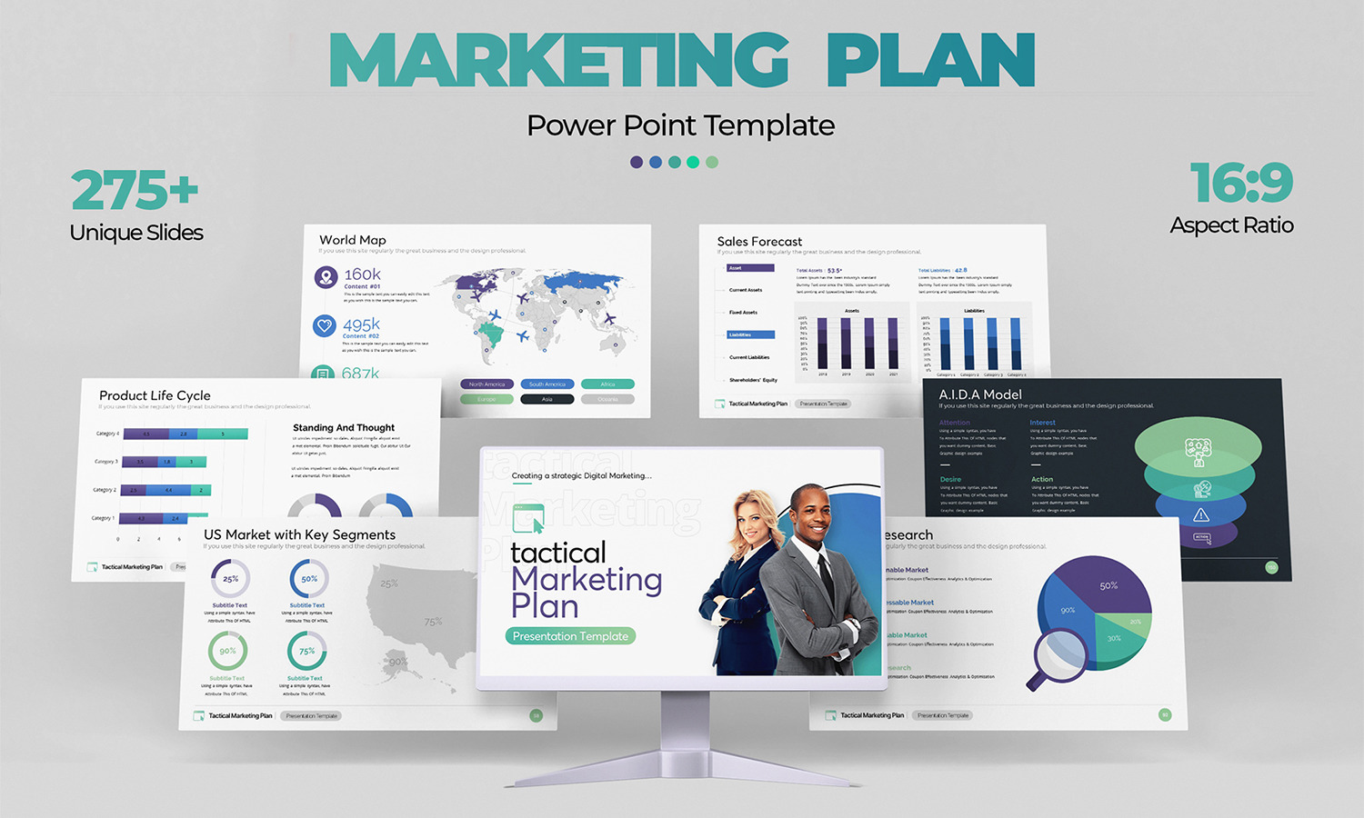 Tactical Marketing Plan PowerPoint Template - TemplateMonster