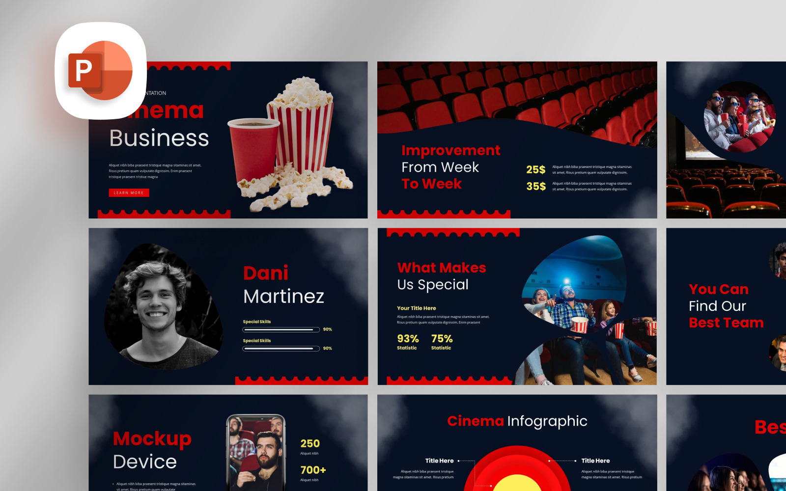 Plantilla de PowerPoint - negocio de cine - TemplateMonster