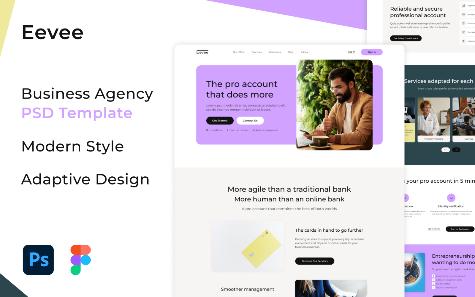Eevee - Business Agency PSD Template - TemplateMonster