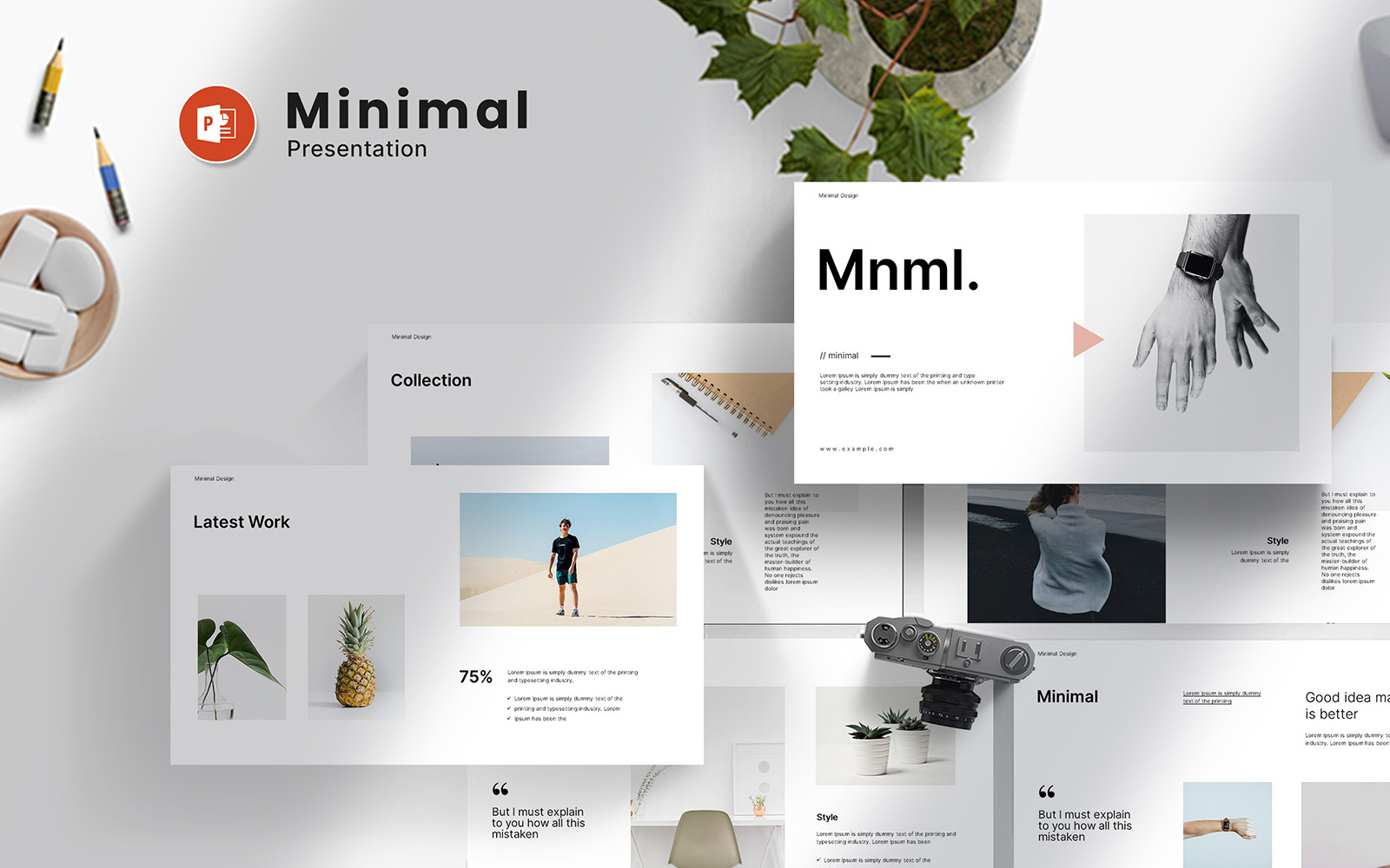 Minimal Powerpoint Presentation Layout - TemplateMonster