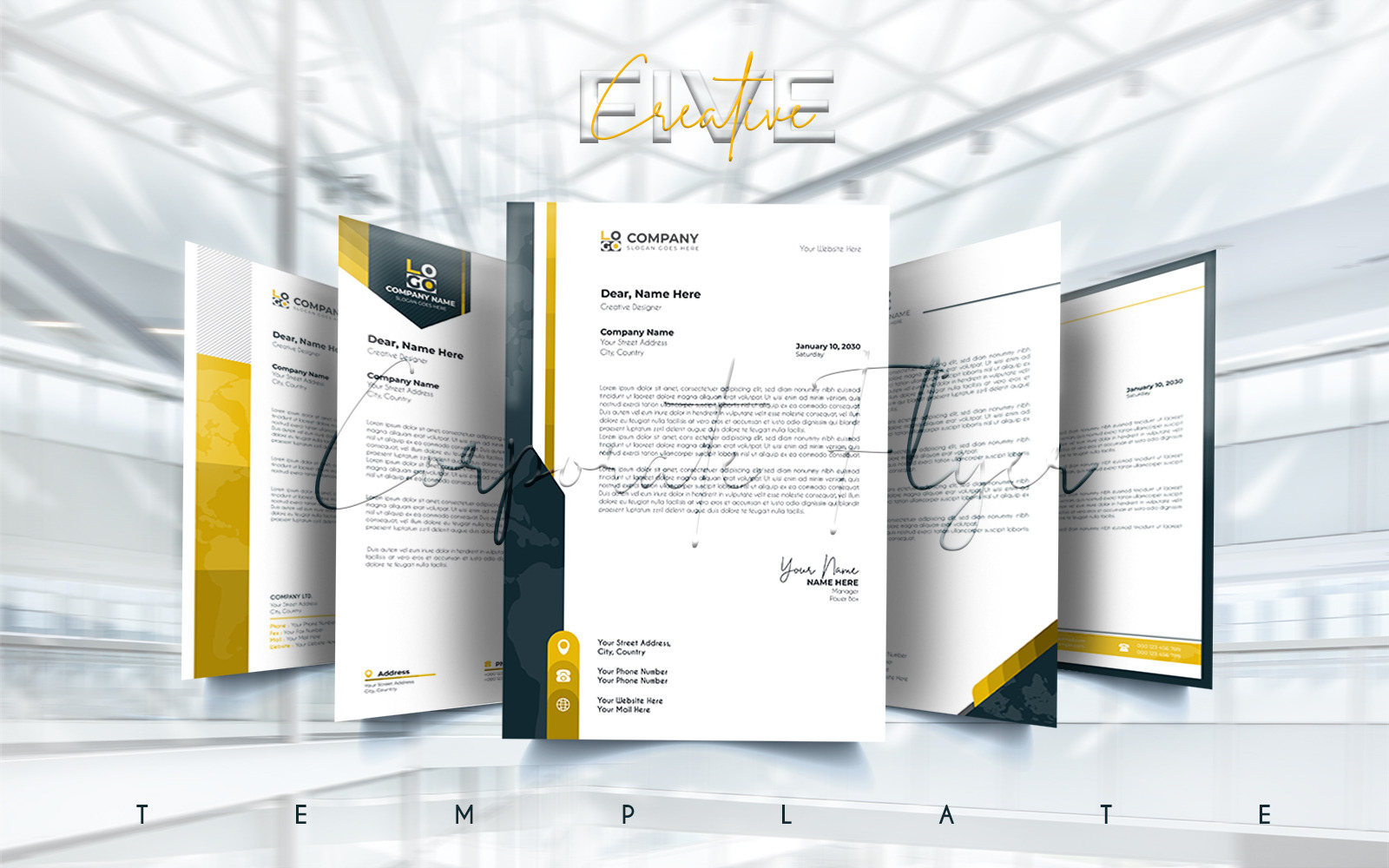 Creative Office Letter Head Template - TemplateMonster