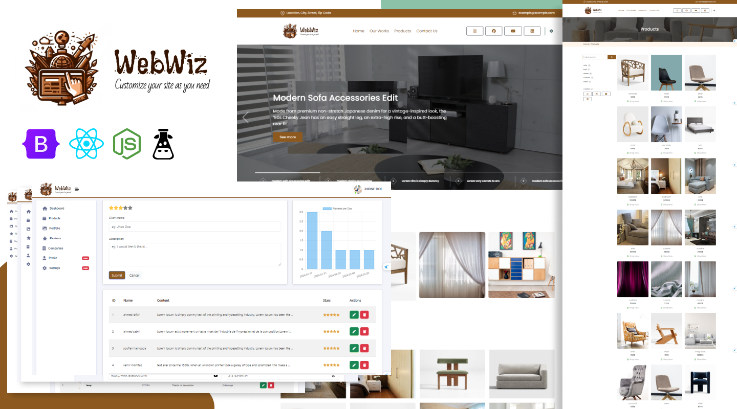 WebWiz – All-in-One Web Management Platform with Node.js and React