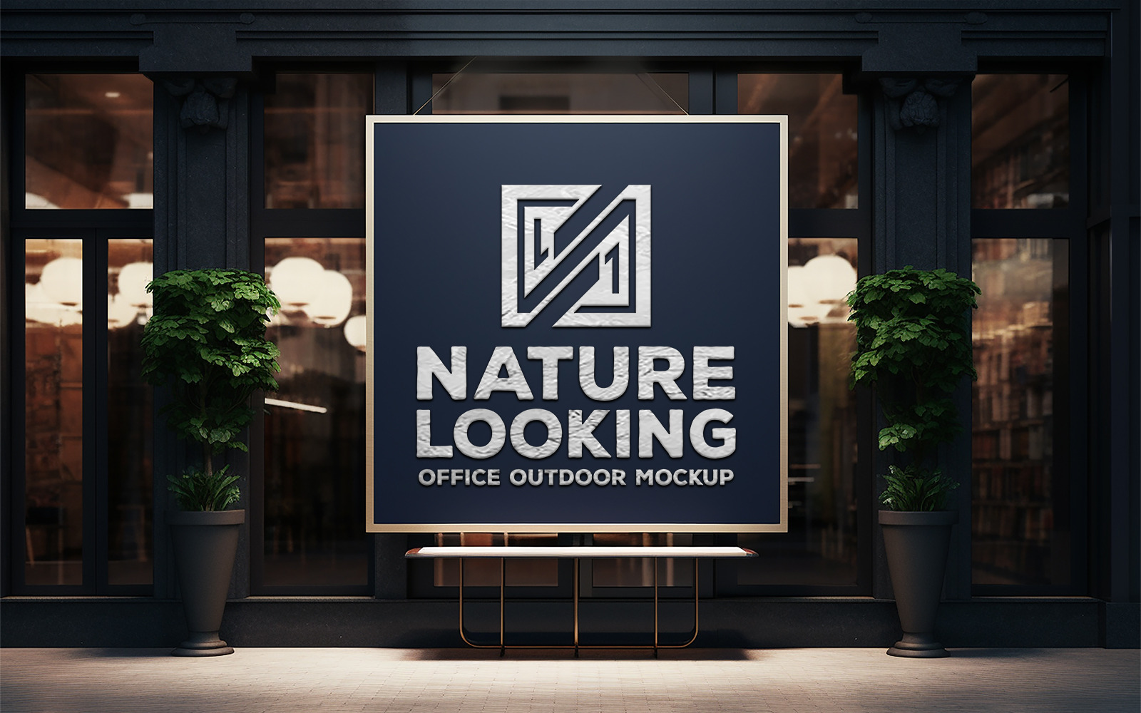 Store front sign board mockup_outdoor sign board mockup design