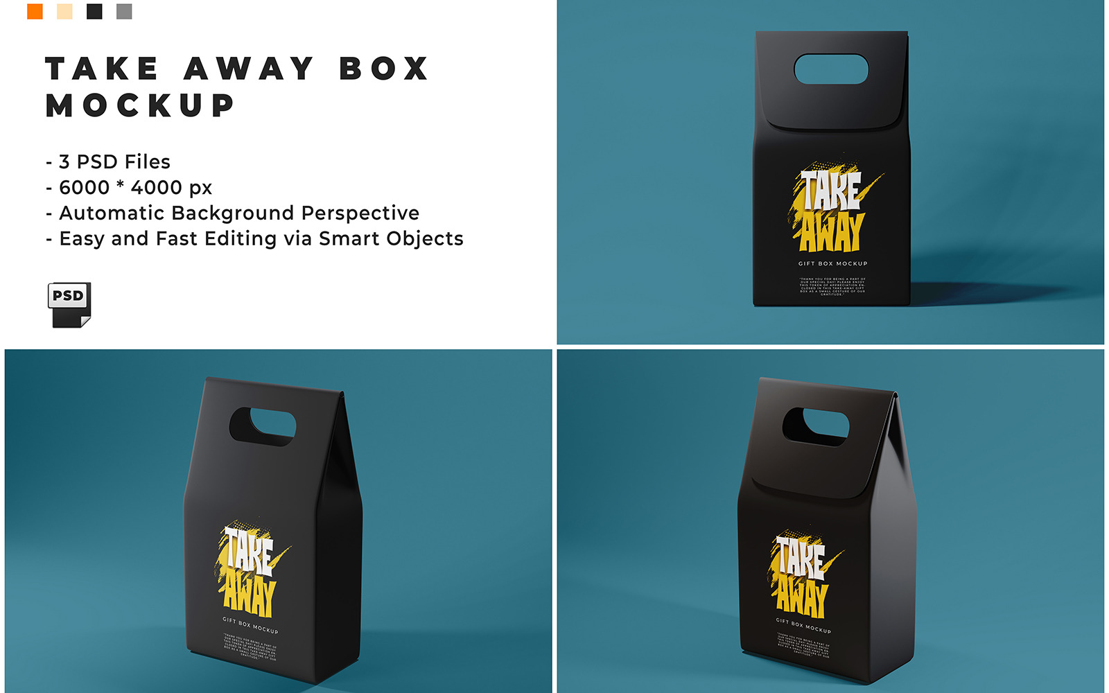 Take Away Box Mockup Template 2 #400940 - TemplateMonster