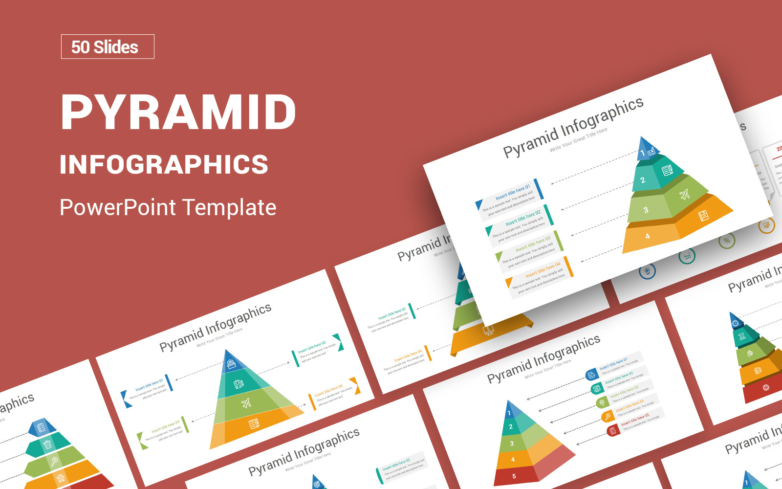 Pirámide - Diagramas de plantilla de PowerPoint infografías
