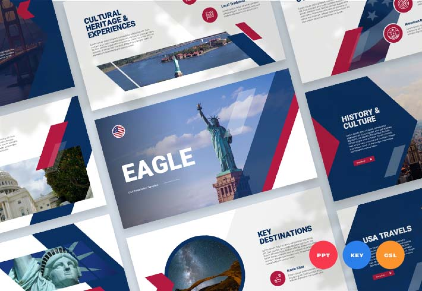 USA Presentation Google Slides Template - TemplateMonster