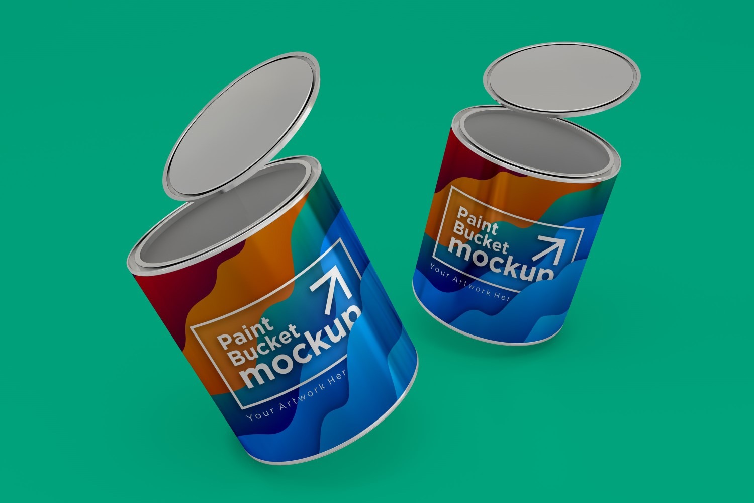 Steel Paint Bucket Container packaging mockup 32